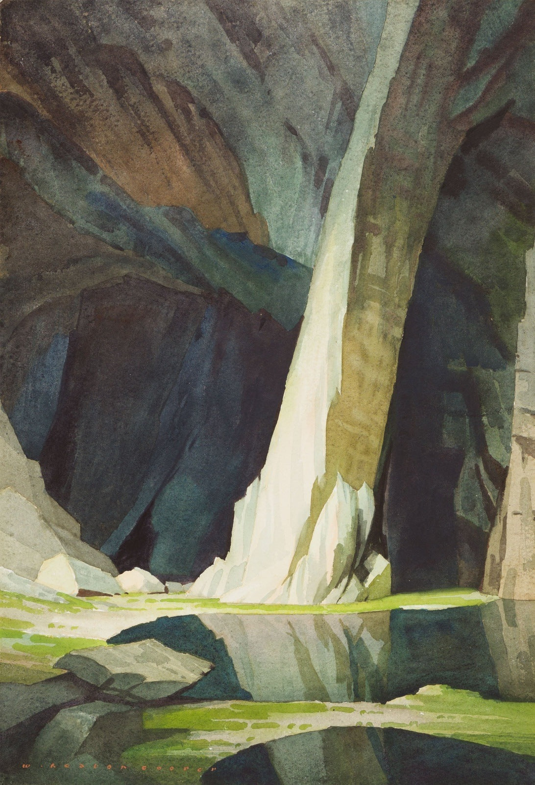 Cathedral Cave, Little Langdale by William Heaton Cooper R.I. (1903
